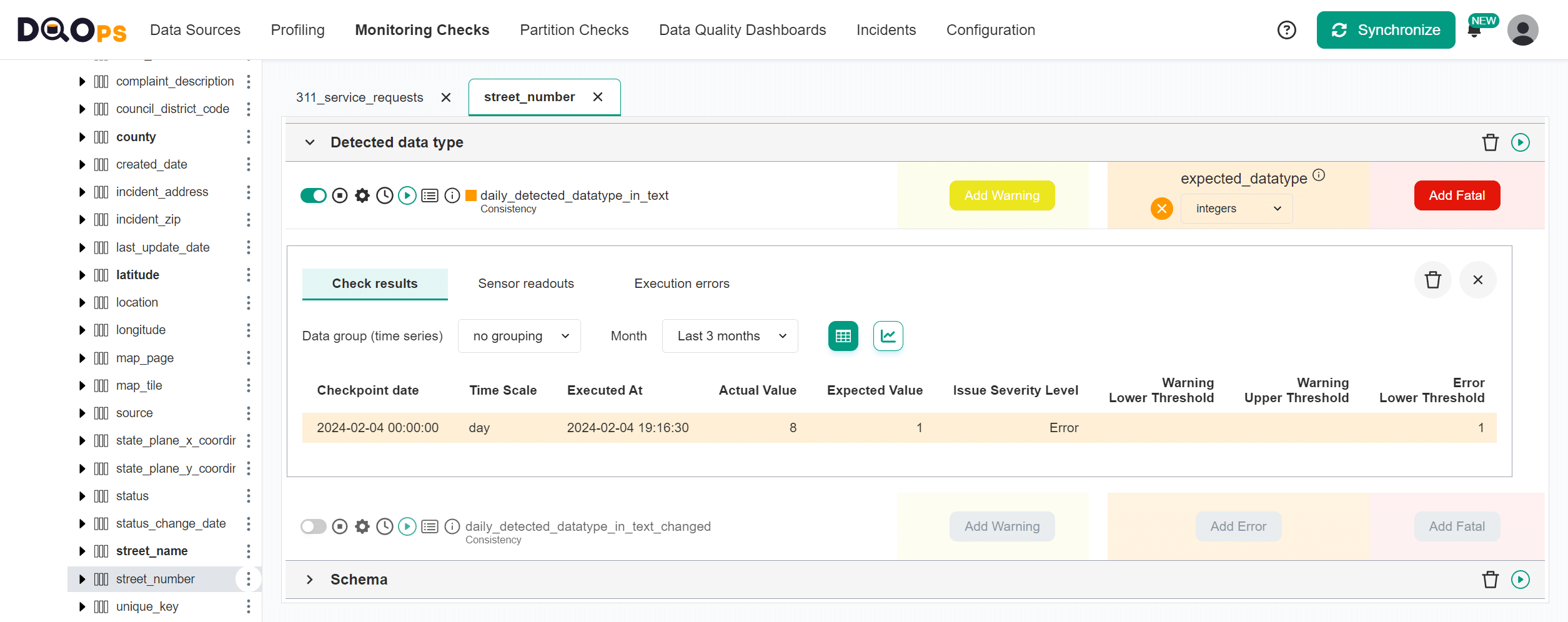 How to detect data type changes in text columns