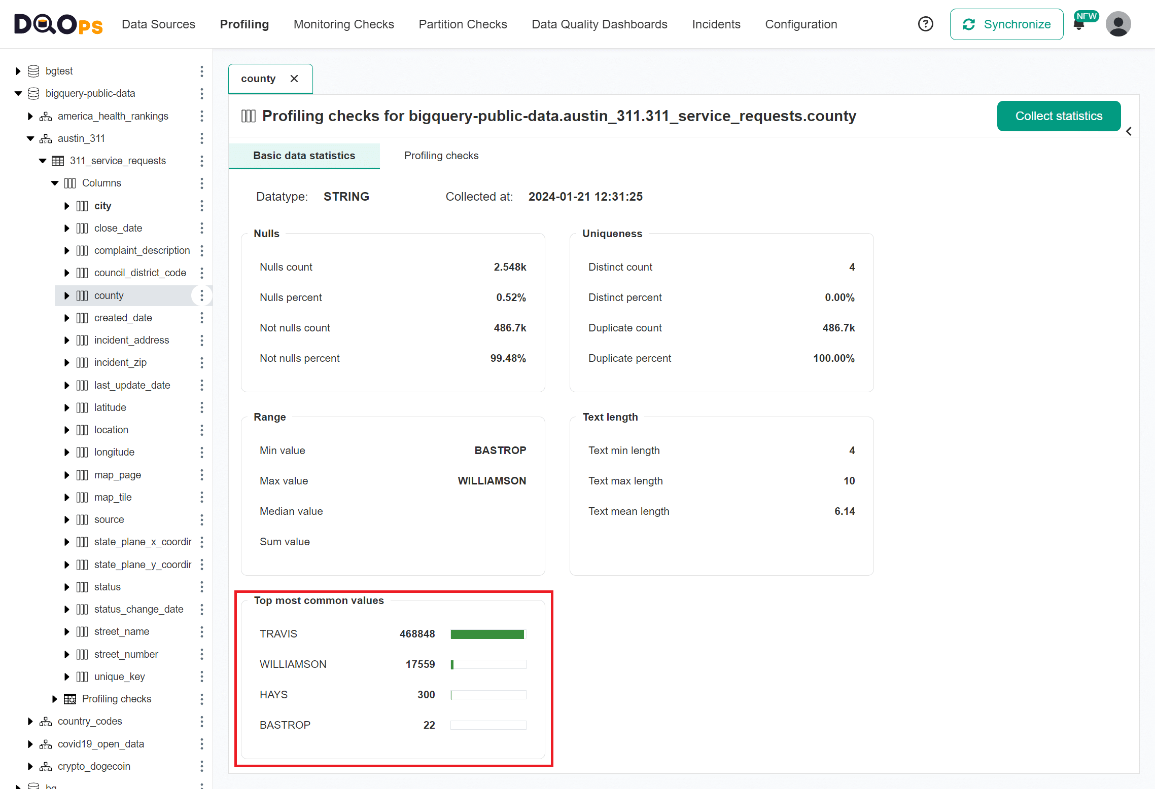 How to validate accepted values in columns