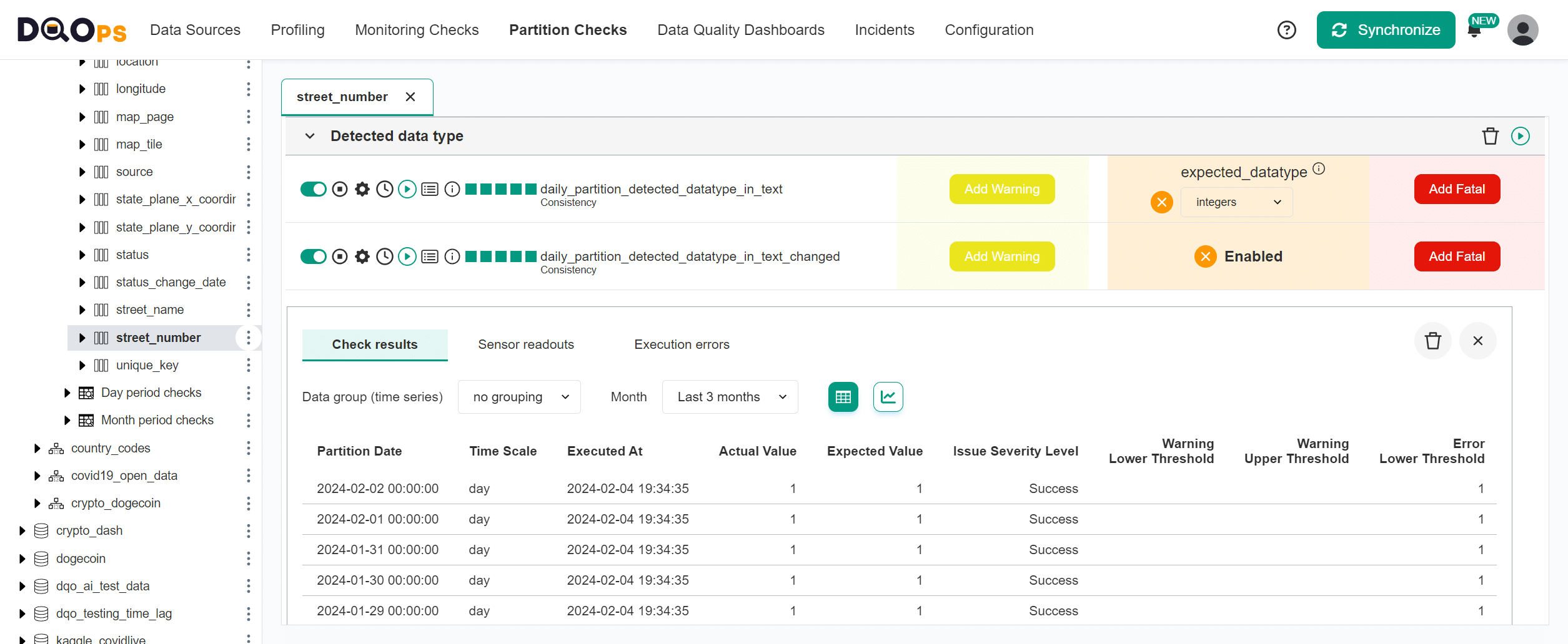 How to detect data type changes in text columns