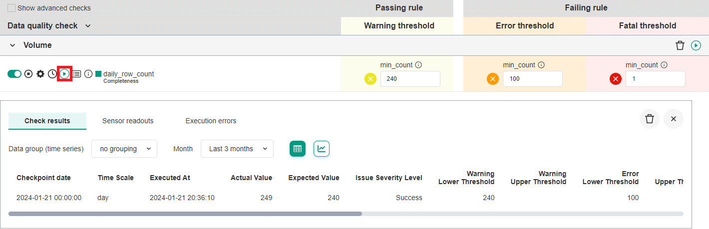 How to run data quality checks with filters