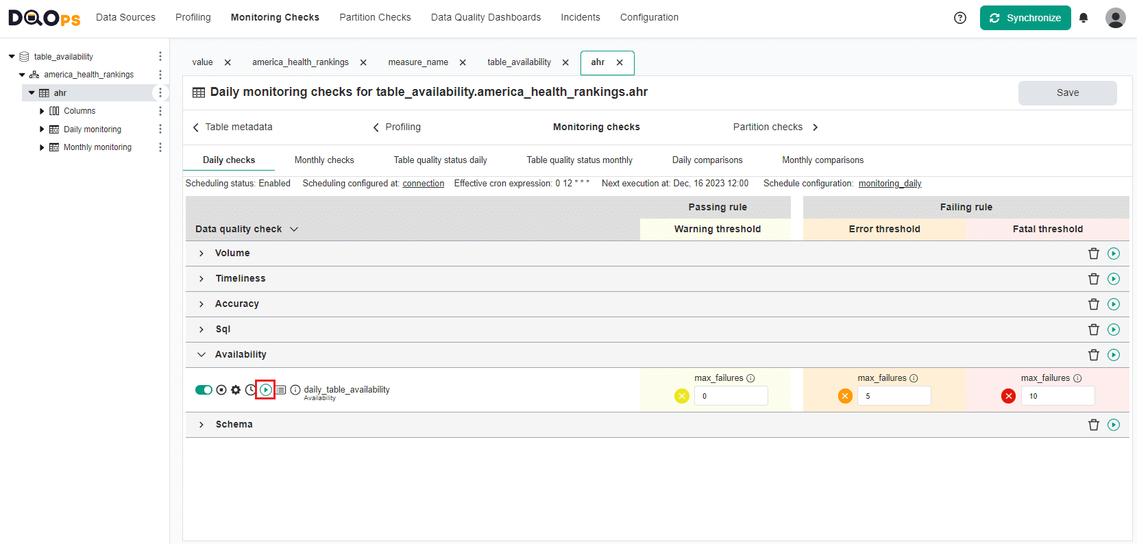 How to monitor and detect table availability issues with data observability