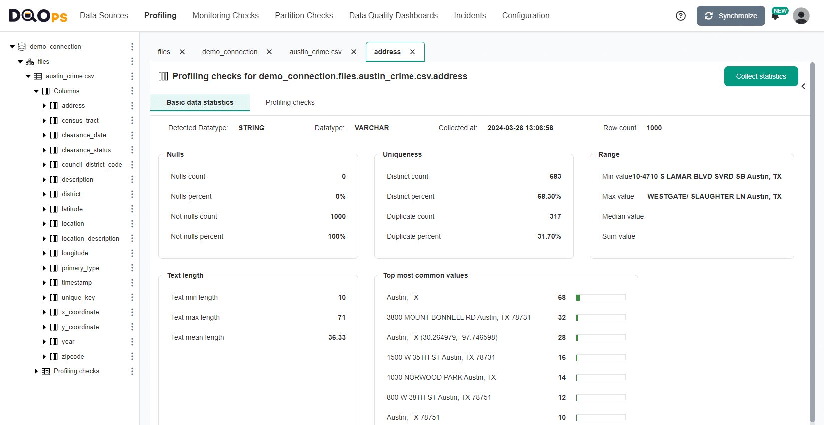 Review initial results and run monitoring checks - DQOps Data Quality Operations Center ...