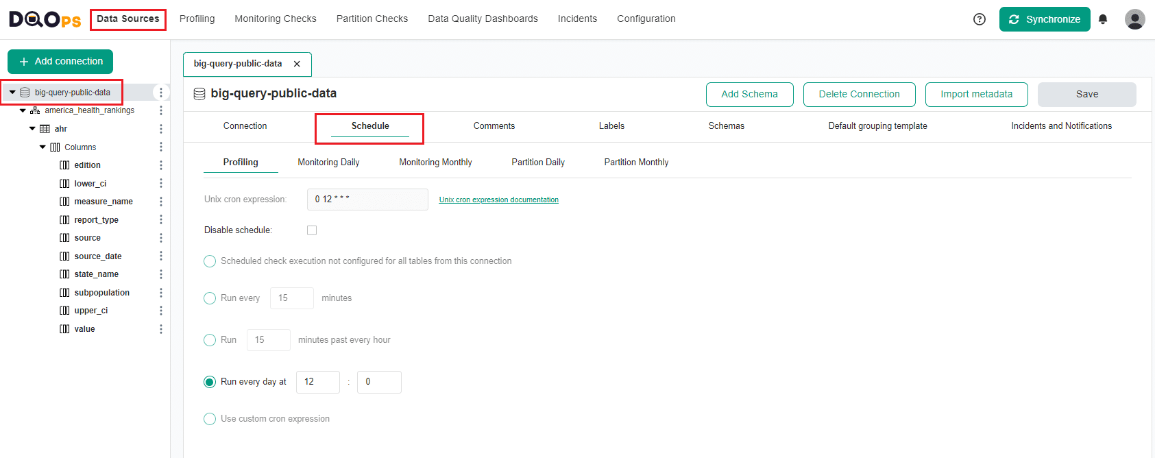 Daily monitoring of data quality - DQOps Data Quality Operations Center Documentation