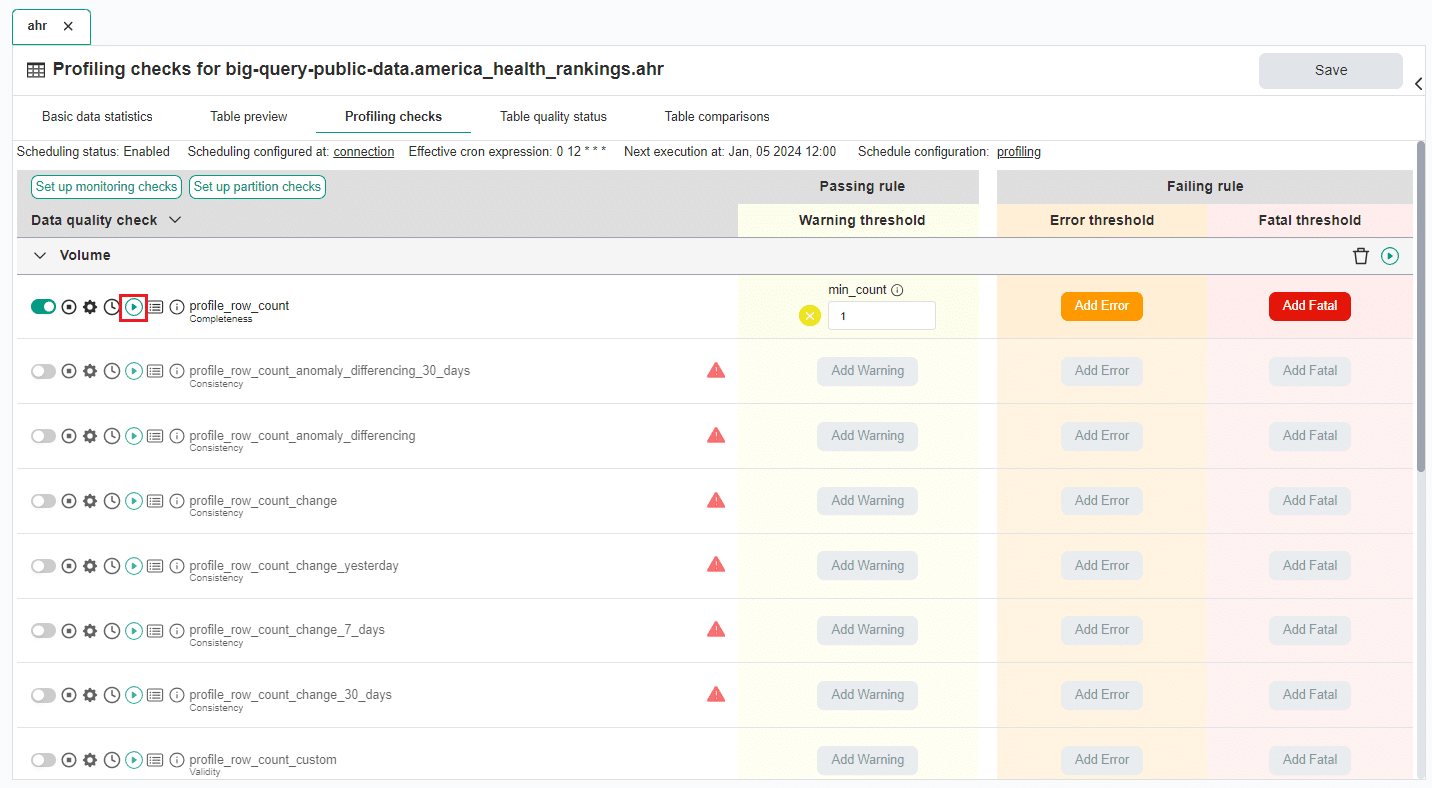 Daily monitoring of data quality - DQOps Data Quality Operations Center Documentation